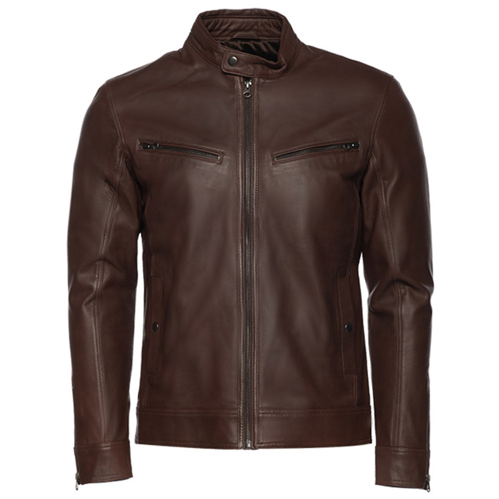 Declan Brown Café Racer leather jacket – Lusso Leather
