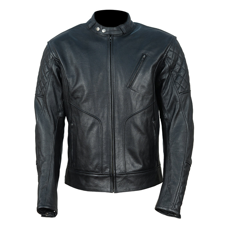 Connor's Speedster Cafe racer motorcycle Jacket with quilted shoulders ...