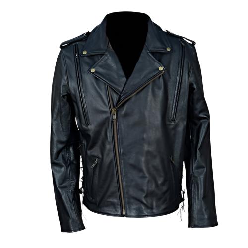 Flint Black double rider Motorcycle leather jacket – Lusso Leather