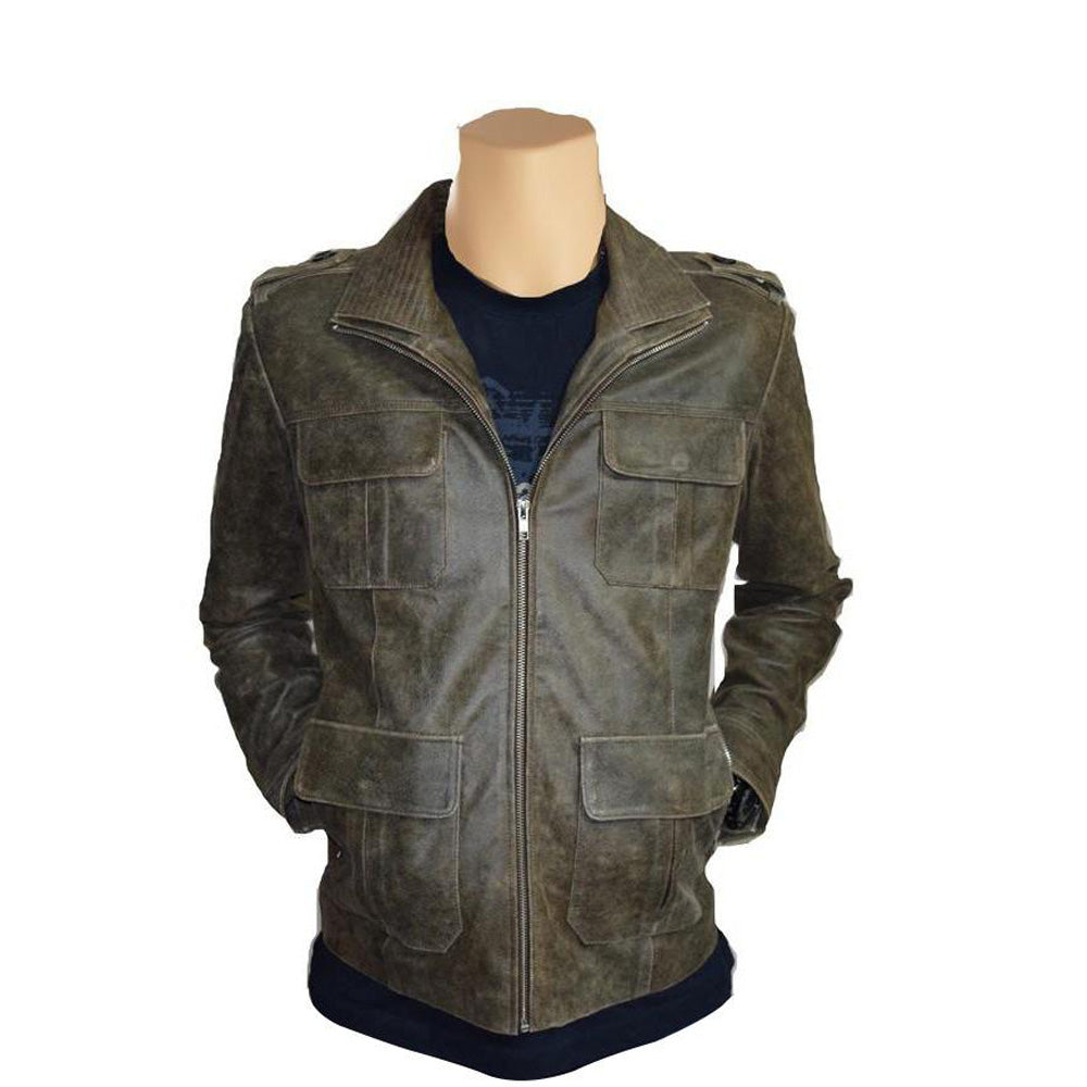 Vintage Blast leather jacket with point collar, biker jacket – Lusso ...