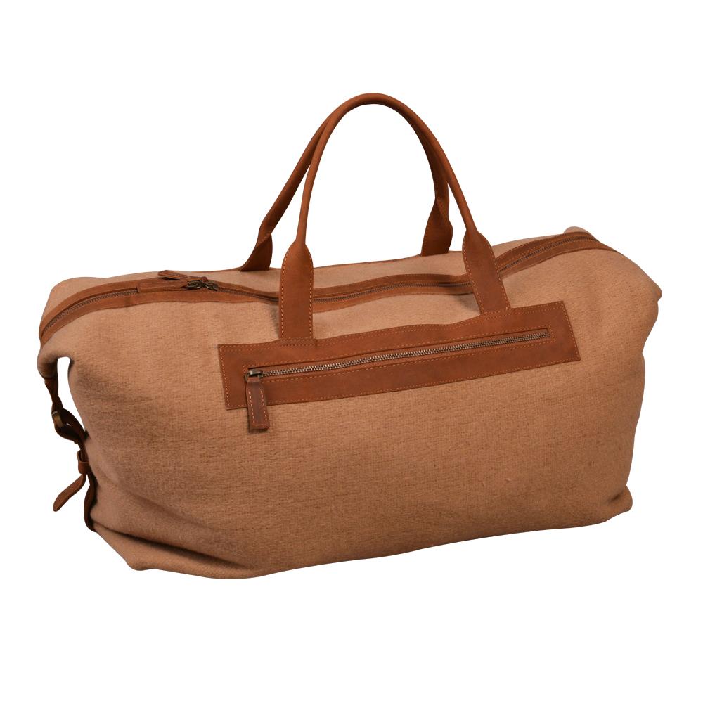 Meza's wool duffel bag with Leather Trim – Lusso Leather
