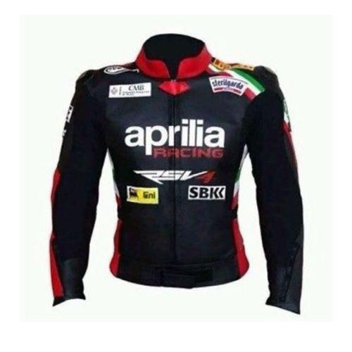 Black Aprilla Motorycle Jacket with Armor Protection – Lusso Leather