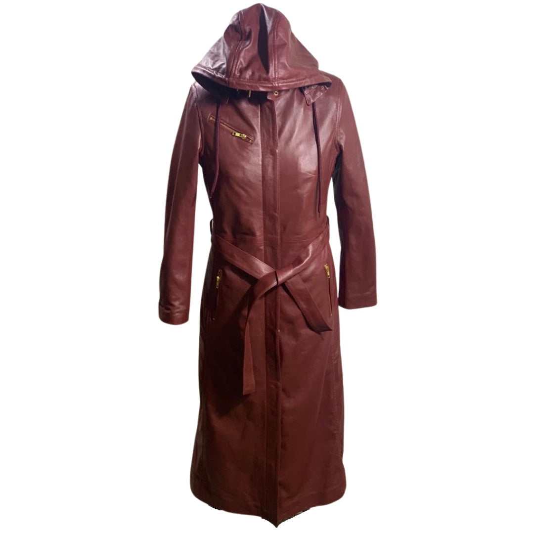 Nora's Trendy Women's long hooded overcoat – Lusso Leather
